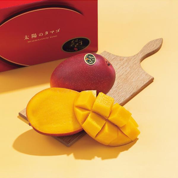 【商品内容】●宮崎県産マンゴー太陽のタマゴ350g×1玉●原産国：日本●化粧箱入●箱サイズ：22×16×9cm●箱重量：700g●宅配温度区分：冷蔵●JAN 2458783000218# 夏ギフト お中元 中元 暑中見舞い 残暑見舞い ギフ...