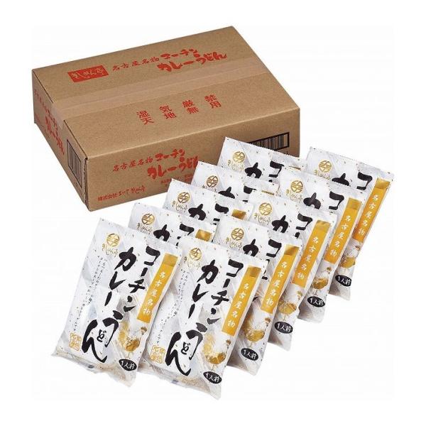 【商品内容】●なごやきしめん亭 名古屋名物 コーチンカレーうどん (10入)●カレーうどん（めん80g、カレースープ35g）×10●箱サイズ：250×330×90mm●製品重量：1533g●アレルゲン：小麦・大豆・鶏肉●賞味期限：（製造より...