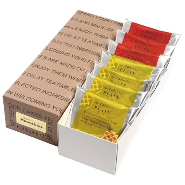 ●箱サイズ：約10.8×29.6×7.9（ｃｍ）/重さ：450g●化粧箱入●プレーンワッフル×４、ココアワッフル×３※包装済み商品です。●自然な甘さとコクのあるプレーンワッフルと、ベルギーチョコレートを練り込んだ、甘く奥深いカカオの味わいを...