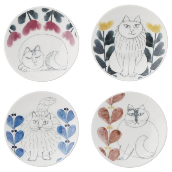 ●箱サイズ約：19×20×2/重さ：450g●化粧箱入●現品約９φ×１．５ｃｍ●磁器●豆皿×４●レンジあたためのみ可●●リサ・ラーソンは１９３１年スウェーデン・ヘルルンダ生まれの陶芸家。やさしくかわいいコケティッシュな動物や、素朴で温かみの...