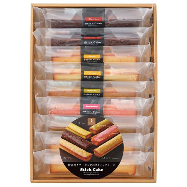 ●箱サイズ約：22×31.5×4.5/重さ：655g●化粧箱入●スティックケーキ（プレーン・チョコ・チーズ×各２、レモンティー・ストロベリー・ピスタチオ×各１）　【アレルゲン：卵・乳成分・小麦】　●自家挽きアーモンドを使った風味豊かなしっと...
