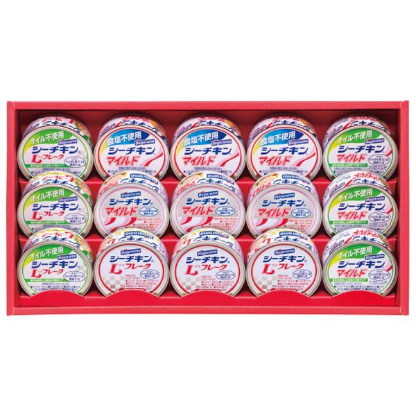 ●箱サイズ約：40.1×21.5×6.8(cm)/重さ：1.8kg●化粧箱入●オイル不使用シーチキンマイルド７０ｇ×３、オイル不使用シーチキンＬフレーク７０ｇ×３、食塩不使用シーチキンマイルド７０ｇ×３、シーチキンマイルド７０ｇ×３、シーチ...