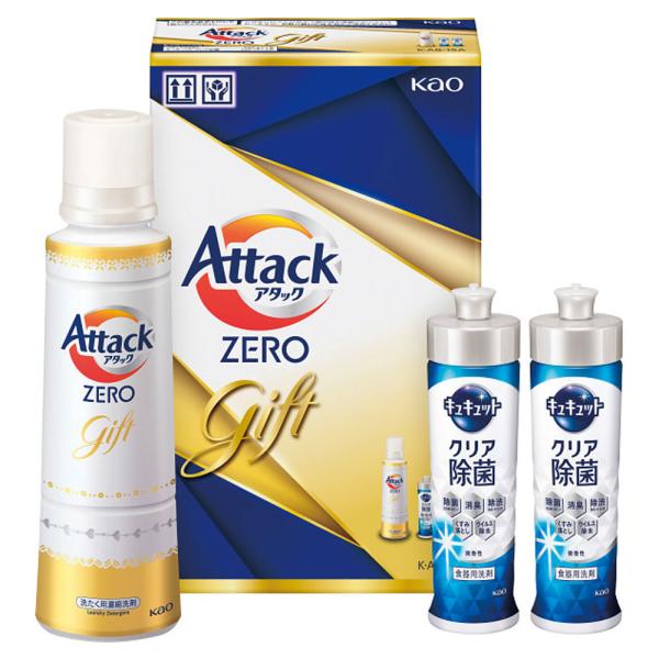 ●箱サイズ：約17.3×8.1×28.0 ●重さ：1.3kg●化粧箱入●●アタックＺＥＲＯ本体（５８０ｇ）×１、キュキュットクリア除菌本体（２２０ｍｌ）×２●アタック液体史上最高の清潔力のアタックＺＥＲＯとキュキュットが入ったセット●原産国...