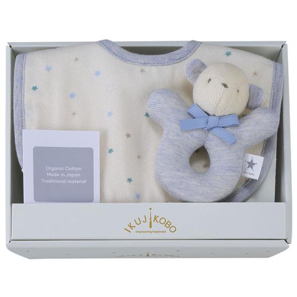 ●箱サイズ約：18.5×15.5×5.0/重さ：115g●化粧箱入●現品（スタイ）約１９×３１ｃｍ、（ラトル）約１９×１０×４ｃｍ●スタイ：綿１００％、ラトル：綿１００％（中綿ポリエステル）●スタイ、ラトル×各１●対象年齢：（スタイ）３ヶ月...