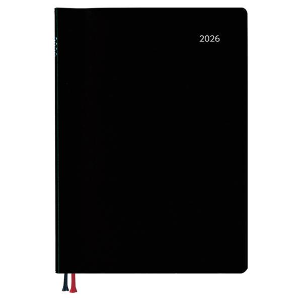 2026 アポイント 文字大 A5 1W+横罫 ブラック■ページ数       ：  160ページ　■サイズ          ：  210×148mm  A5■始まり曜日    ：  月曜日■始まり月       ：  12月　■期間（月...