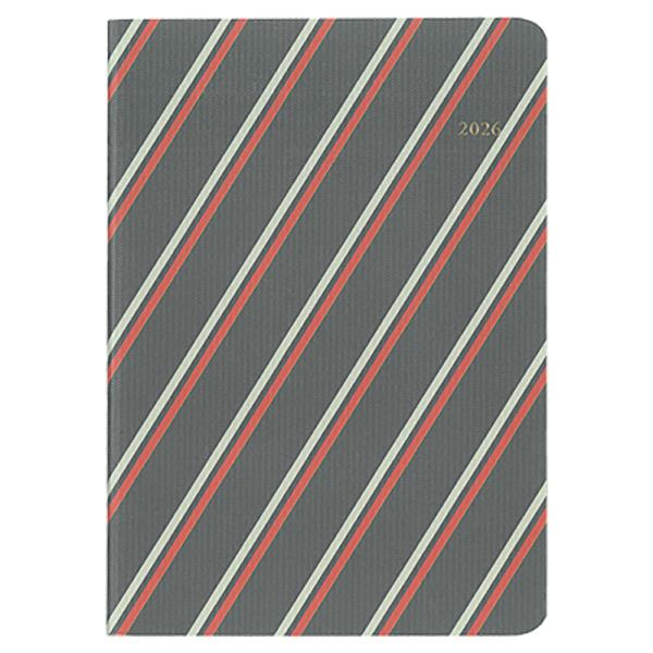 ダイゴー　2026-27年４月始まり　Ｅ９６１９  グレー  148×105×3mm  A6  26-27 MILL A6 Monthly STRIPE GY■ページ数       ：  48ページ　■サイズ          ：  148...