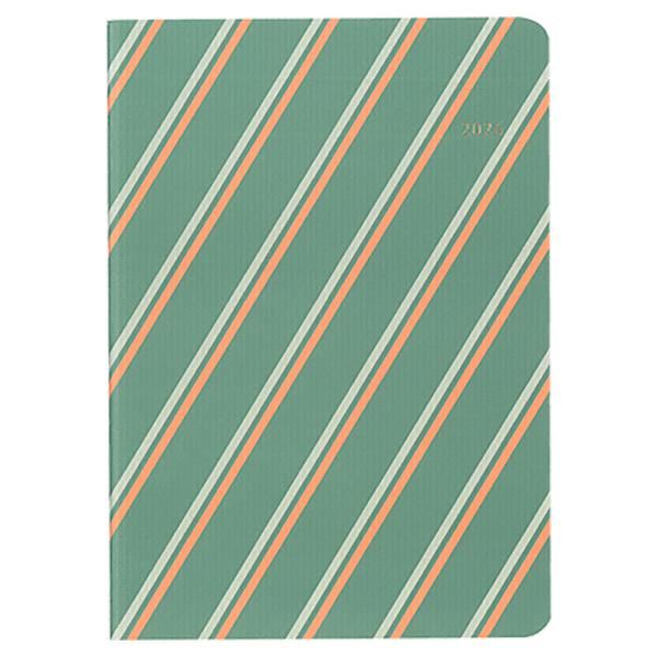 ダイゴー　2026-27年４月始まり　Ｅ９６２１  グリーン  148×105×3mm  A6  26-27 MILL A6 Monthly STRIPE GR■ページ数       ：  48ページ　■サイズ          ：  14...