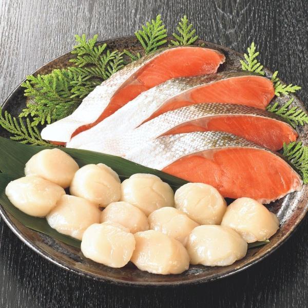 紅鮭とほたてを組み合わせたセットです。○商品内容：紅鮭(ロシア又はアメリカ産)70g×4、ほたて貝柱(北海道産)200g○発送温度帯：冷凍○賞味期限(日)：冷凍90○商品お問合せ番号：172-5976