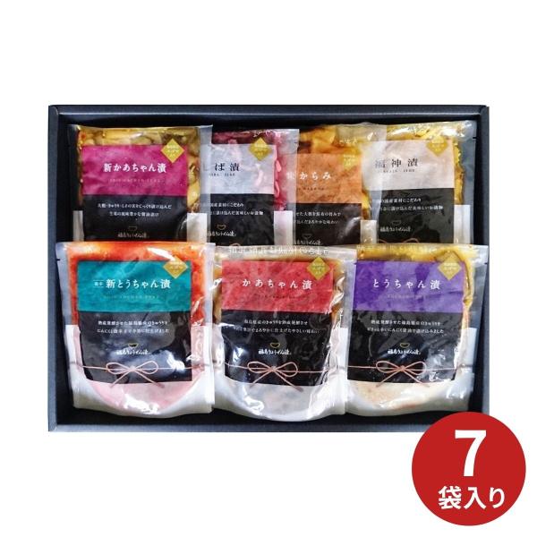 福島りょうぜん漬けのうまさの秘訣は乳酸発酵。福島県産のきゅうりを熟成発酵させて仕上げた、「かあちゃん漬」と「とうちゃん漬」。生姜風味の「新かあちゃん漬」とにんにくの唐辛子の旨辛「激辛新とうちゃん漬」。お子様にも人気な「味からみ」に「福神漬」...