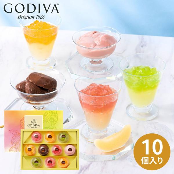 〇商品内容：カカオフルーツジュレ8個(オレンジ3個、白桃3個、ラ・フランス2個)、ムースショコラ2個(ショコラ1個、ストロベリー1個)〇箱サイズ：紙箱261×185×51mm〇8大アレルゲン：卵、乳成分〇生産地・産地：日本〇発送温度帯：常温...