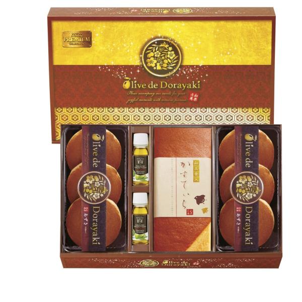 〇商品名：和菓匠菴 「オリーブ de どら焼き」Premium  NODE-CB53　（用途例等）ギフト プレゼント 贈答品 ギフトセット セット 詰め合わせ グルメギフト メモリアルギフト お返し お中元 御中元 お歳暮 お年賀 御年賀 ...