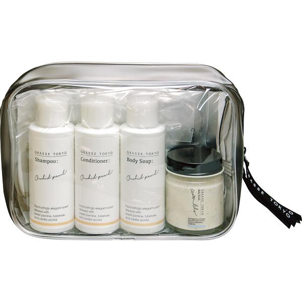 コンパクトながら、内容は大充実のトラベルセットです。各アイテムのお試し用としてもおすすめです。商品名/グラーストウキョウ トラベルポーチセット内容/セット内容=シャンプー、コンディショナー、ボディソープ各50ml・ハンド&amp;ボディクリ...