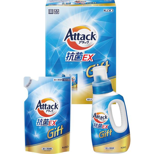 ぎゅうぎゅうつめこみ洗いでも強力洗浄の液体アタックのセット。商品名/花王 アタック抗菌EXギフト内容/アタック抗菌EX本体(750g)・アタック抗菌EX詰替用(590g)×各1箱サイズ/20.6×8.1×28.4cmブランド・メーカー/花王...