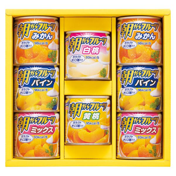 商品名/はごろもフーズ デザートギフト 内容/朝からフルーツ(みかん・パイン・ミックス)(各190g)×各2、朝からフルーツ(白桃・黄桃)(各190g)×各1箱サイズ/23×23.9×7.5cm賞味期間/3年アレルゲン/もも・もも品番/AS...