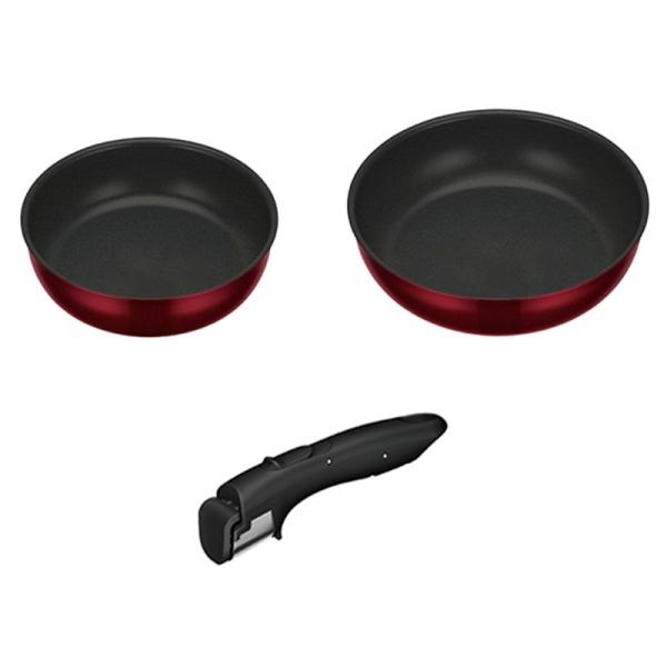 取っ手がとれて収納に便利。耐久性コーティングで耐摩耗性の高さと焦げつきにくさが特長です。食洗機OK。商品名/サーモス 取っ手のとれるフライパン3点セットDA内容/フライパン22cm(約235×235×60mm)・フライパン26cm(約275...