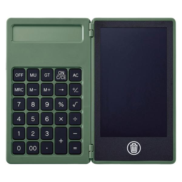 人気の電子メモに電卓が付いた高機能商品。持ち運び時は液晶部分が内側に折りたたまれるので、画面をキズ付ける心配がございません。商品名/電卓付き電子メモ(4.4インチ)内容/本体(約130×77×15mm)×1タイプ/オリーブ材質/ABS箱サイ...