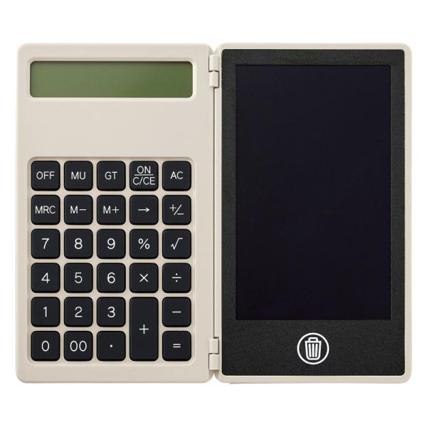 人気の電子メモに電卓が付いた高機能商品。持ち運び時は液晶部分が内側に折りたたまれるので、画面をキズ付ける心配がございません。商品名/電卓付き電子メモ(4.4インチ)内容/本体(約130×77×15mm)×1タイプ/グレージュ材質/ABS箱サ...