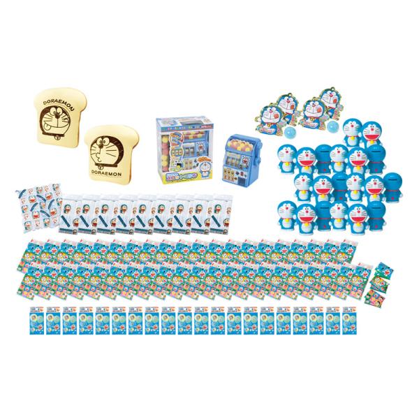 大人気キャラクターのイベントセットです。商品名/ドラえもんグッズプレゼント(100人用)内容/1等/クッション×2、2等/スロットマシン×2、3等/バスボール×4、4等/エアークッション×10、5等/バンク×20、6等/ふうせんセット×20...