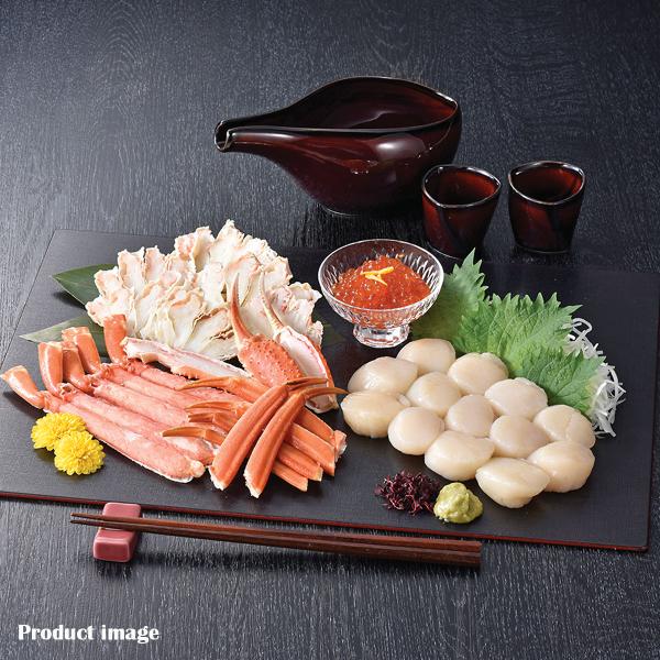 北海道のお刺身用ほたて貝柱といくら醤油漬けをセットにいたしました。ボイルずわいがにも一緒にご賞味下さい。●ボイルずわいがにハーフポーション(グリーンランド産)　400g●ほたて貝柱　（北海道産） 200g●いくら醤油味（北海道産） 40g商...