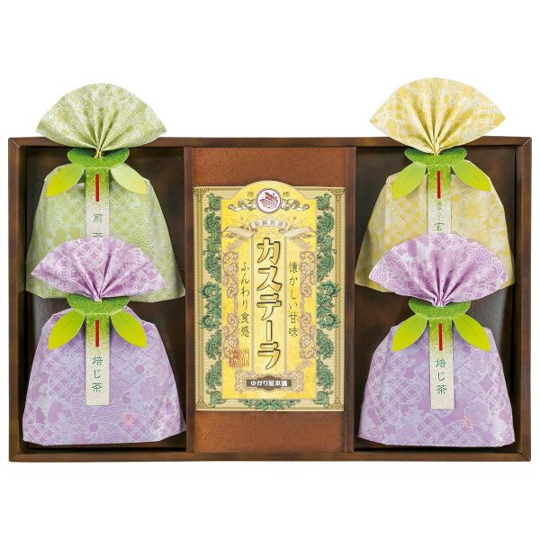 長崎製法カステーラとかぶせ玉露 抹茶入玄米茶 煎茶の便利なティーバッグを詰め合わせました。●カステーラ（7切入）×1●ティーバッグ　ほうじ茶2袋×2　抹茶入玄米茶 3袋　煎茶 3袋●賞味期間 常温で90日●茶葉原産地 日本●加工地 日本商品...