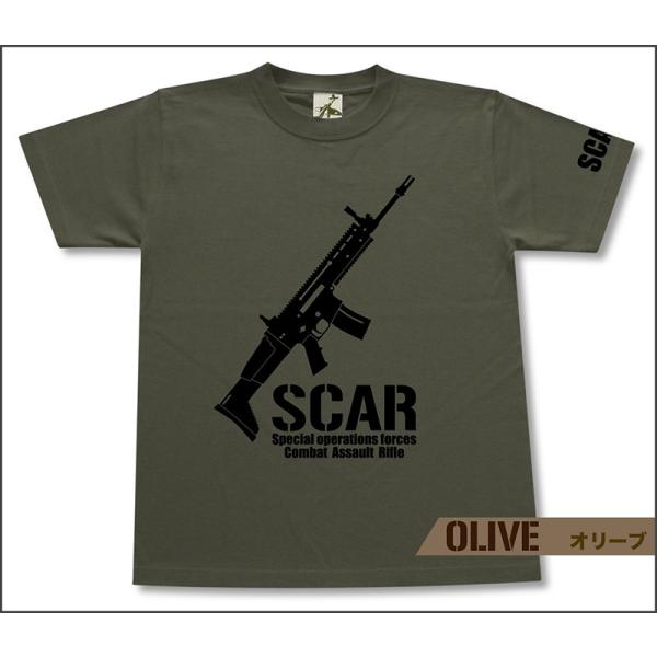 ＜SCAR-L アサルトライフル Tシャツ＞SCARはベルギーのFN社が開発したアサルトライフルです。SCAR（Special operations forces Combat Assault Rifle）という名前の通り特殊部隊用のアサル...