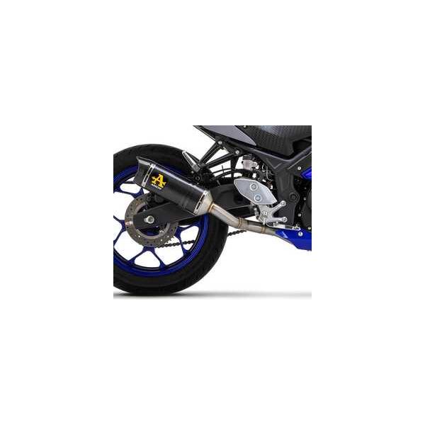 メーカー:ARROW(アロー)商品名: スリップオン Thunder ユーロ5承認型番:71831MKサイレンサー素材:カーボン(カーボンエンド/バッフル付属)中間パイプ素材:ステンレス適合車種:YAMAHA YZF-R3年式:2015年-...