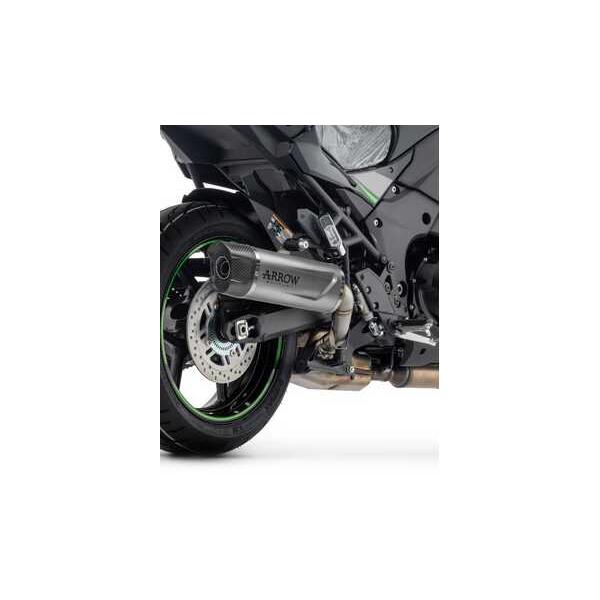 メーカー:ARROW(アロー)商品名:スリップオン Indy Race EVO型番:71993PKサイレンサー素材:チタン(カーボンエンドキャップ/バッフルなし)仕様:ユーロ5+承認適合車種:KAWASAKI VERSYS 1100年式:2...