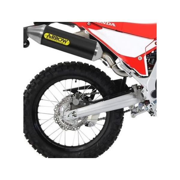 メーカー:ARROW(アロー)商品名: スリップオン Thunder型番:72528AON+72178PDサイレンサー素材:アルミダーク(ステンエンド/バッフル付属)レーシング中間パイプ素材:ステンレス適合車種:HONDA CRF250L年...