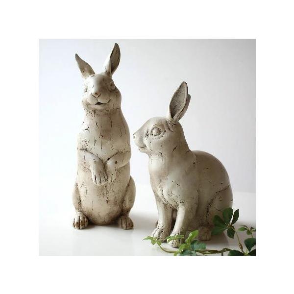 花盛りのお庭にちょこんと顔を出させたり花と戯れたりする演出でお庭は一層楽しくなりそうです商品名 ： ペアうさぎのオブジェ商品番号 ： cov6045全体サイズ(cm) ： 立ちうさぎ）幅10×奥行15×高さ27　座りうさぎ）幅10.5×奥行...