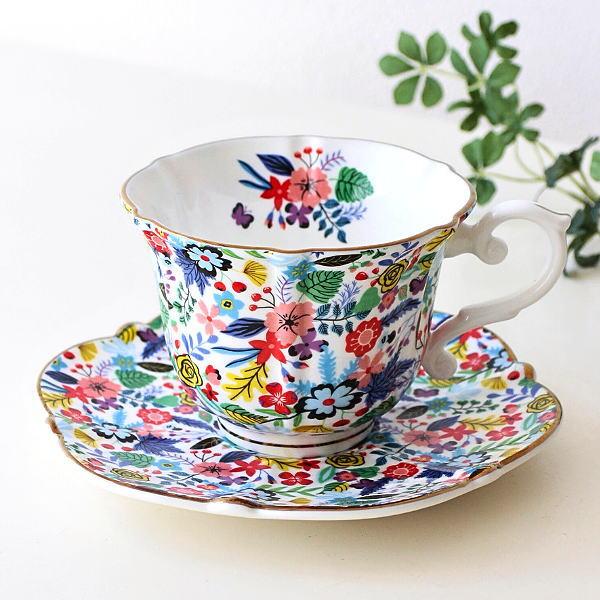 パッと目を引く鮮やかな色彩とボーンチャイナ特有の透き通るような白磁の柔らかな光沢が飲み物の色を美しく引き立てるカップ＆ソーサービタミンカラーの草花モチーフが置くだけで空間をパッと明るく演出朝のコーヒータイムや仕事の合間がもっと楽しく特別なひ...