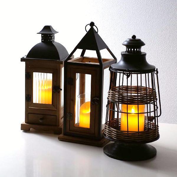 LEDキャンドルが付いたランタンのオブジェです３種類の形でそれぞれ個性が光りますガラスのベース付きでワックス使用のＬＥＤキャンドルを入れて使いますフラワーで飾ったりもできますリビングや玄関でランタンに灯りが点くとほのぼのとした空間が生まれそ...