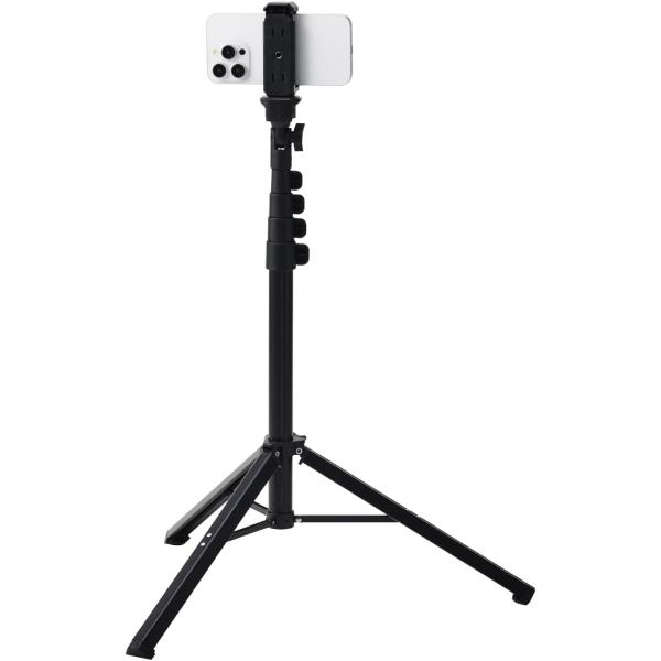 ◇商品特徴〜 最大約1650mmまで伸びるロングタイプのスマホ三脚 〜● 一眼レフカメラなど重い機器も安心して取り付け可能。1/4インチネジを採用し、さまざまなアクセサリーが使用できます。　※耐荷重：約5kg● ※縦長の特殊カメラや超望遠の...