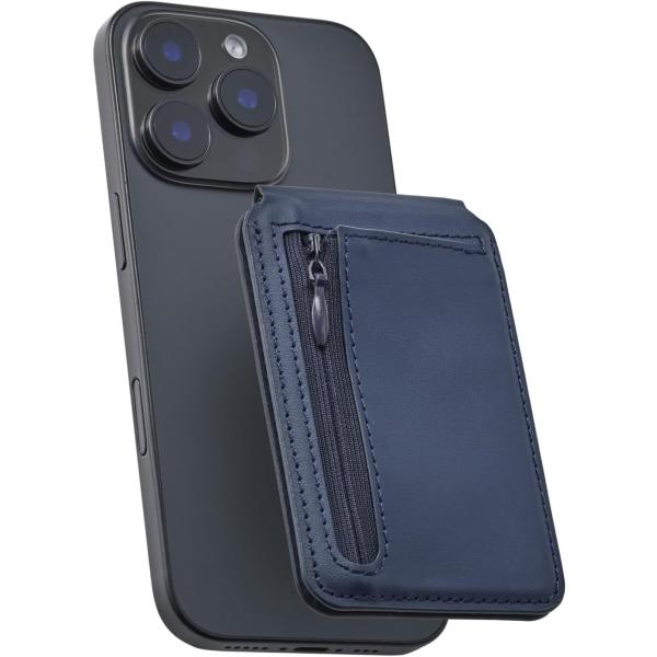 【商品概要】MagSafeで簡単に着脱できる、カードウォレットスタンドです。スマートフォンを縦・横どちらにも置くことができ、さまざまなシーンでも快適に動画視聴ができます。カード2枚や三つ折りの紙幣を収納できる内側ポケット。出し入れしやすく、...