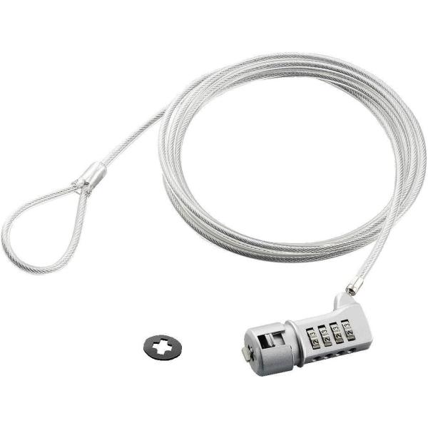 【商品特徴】〜4桁ダイヤルのスリムヘッド採用！パソコンや液晶モニタなどを盗難から守るセキュリティワイヤーロック〜●セキュリティスロットに取り付けて、パソコンや液晶モニタなどを盗難から守るセキュリティワイヤーロックです。●自在に動くスリムヘッ...
