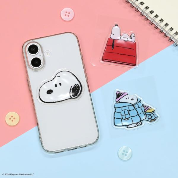 ピーナッツ スヌーピー punipopつい触りたくなるぷっくり柔らかタイプのステッカーです。スマートフォンケース、ノートパソコンなどに貼って簡単カスタマイズ！※本品は強粘着のステッカーですので、機器本体ではなくケースに貼ることを推奨いたしま...