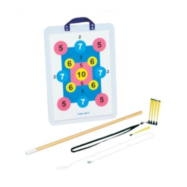 ●大きさ／(W)35×(H)48cm／マグネットシート：(W)29.7×(H)42cm(A3判)／パイプ：70cm●質量：約1.6kg●セット内容：ボード1枚、マグネットシート1枚、パイプ1本、マウスピース2個、矢5本、矢専用ストラップホル...