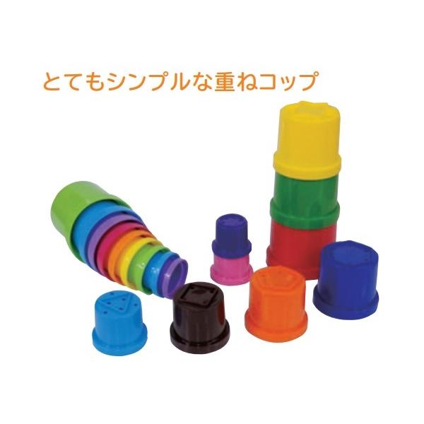 とてもシンプルな重ねコップ★スタッキングカップ(コップかさね)は「トレーニング　トイ」の一種で、掴む、握る、押すなど、遊ぶこと　からさまざまな全身運動を学ぶことが出来る　おもちゃです。●大きさ／　カップ大：φ9×(H)8.3cm 　カップ小...