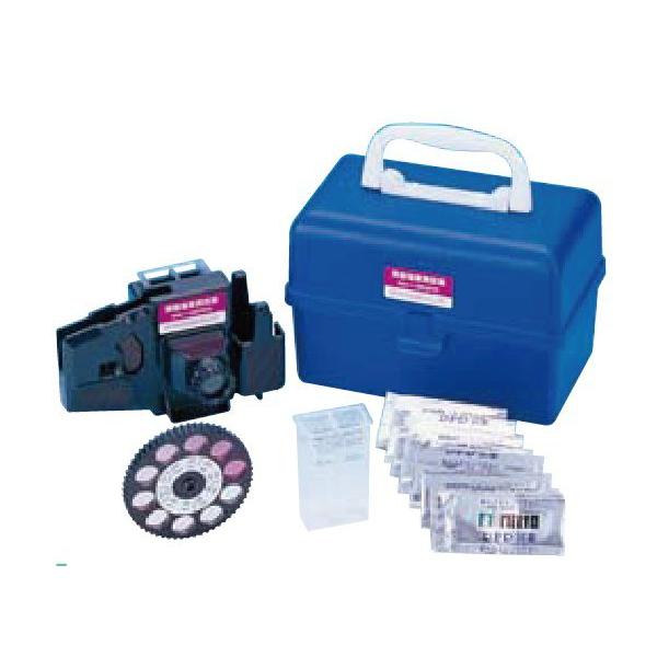 遊離残留塩素の測定●大きさ／測定器本体：(W)13×(D)8×(H)8cm●測定範囲／　遊離残留塩素濃度(DPD法)mg/L：　0.1/0.2/0.3/0.4/0.5/0.6/0.8/1.0/1.5/2.0●構成品／　残留塩素濃度比色盤 1...