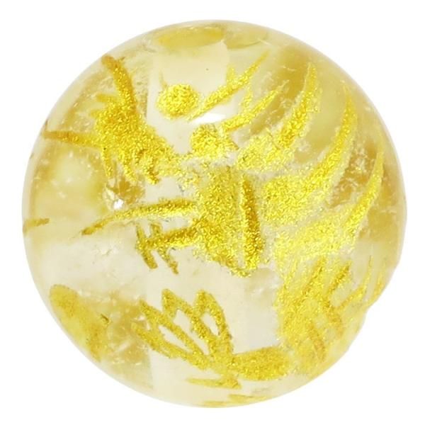 龍(金)/手彫り水晶 12mm 丸玉 パワーストーン気を払い・運気を呼び込むと云われる、幸運の象徴『龍』の手彫り水晶丸玉ビーズです。水晶に丁寧に施された手彫り龍を金色仕上げ しており、独特の存在感を演出します。ゴム通しをして他の石と組み合わ...