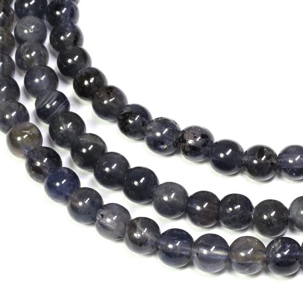 アイオライト 4mm 玉・丸玉 パワーストーン落ち着いたブルーとグレーの混ざり合ったシックな色彩が楽しめるアイオライトです。ワイヤーを通してネックレスにしたり、他の石と重ねてドロップタイプのピアス作りにもお勧めです。【サイズ】 Ａ：4mm(...