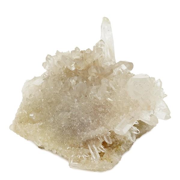 (水晶 クラスター クォーツ 誕生石 4月 天然石 パワーストーン 原石)【写真の商品を一点物としてお届けします】産地ならではの趣きをお楽しみ頂ける、とても綺麗なヒマラヤ産の水晶クラスターです。細く鋭い形状を持った柱が、赤茶色がかった母岩よ...