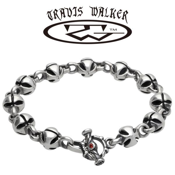 TRAVIS WALKER トラヴィスワーカー ブレスレット 腕輪 スターリングシルバー シルバー925 メンズ マンテルチェーン トグルクラスプ MEDIUM CROSS BALL BRACELET WITH T-BAR CZ 商品番号 ...