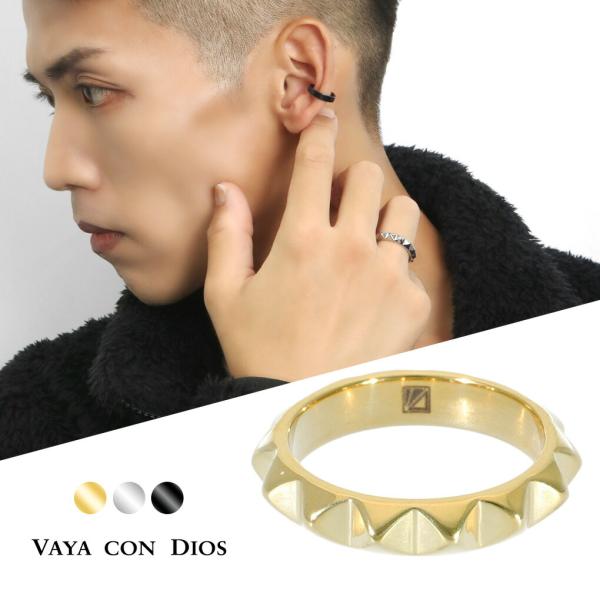 VAYACONDIOS ヴァヤコンディオス ブランド 指輪 リング ステンレスリング サージカルステンレス 金属アレルギーフリー かっこいい スタイリッシュ スタッズ ピラミッド - material -vayacondiosのアクセサリー...