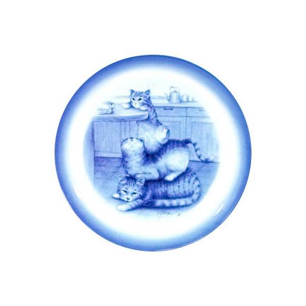 猫の言葉が聞こえてきそう…彼等の自由気ままな暮らしぶり、まるで物語から抜け出てきたようなあどけない姿を絵にしました。あなたはどのシーンがお好き？『おやつの時間』Working Hard Together※サイズ：直径 26cm