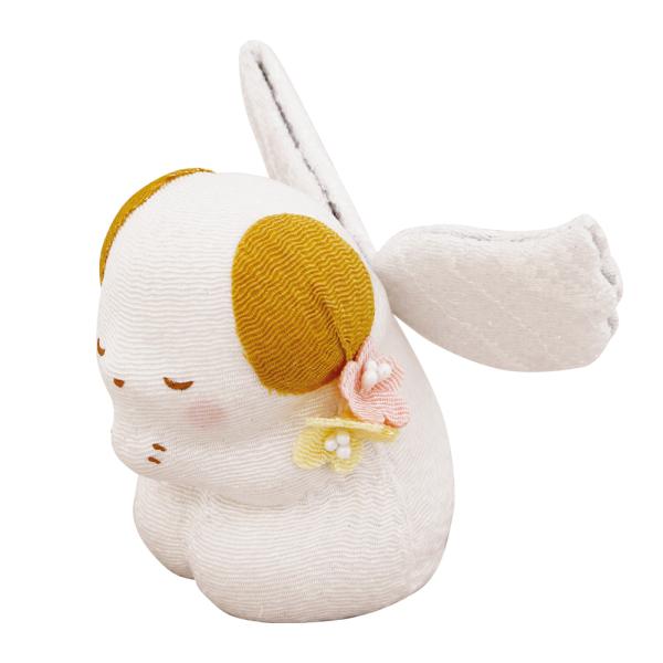 お空に向かってお祈りしている姿がとっても愛らしいたれ耳犬オブジェです。あなたの願いを一緒になってお祈り。優しい表情と、柔らかい雰囲気。全体的に柔らかい雰囲気に仕上がっております。Size：約幅9×奥行6×高さ7.5cm素材：レーヨンちりめん...