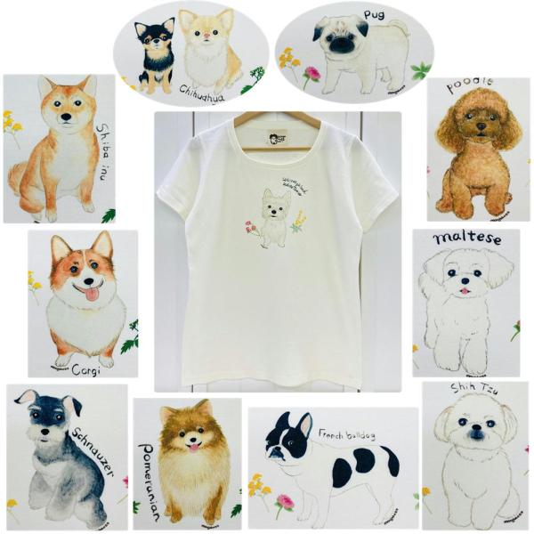 かわいいワンちゃんが描かれたTシャツ♪前プリントはもちろん後ろにもワンポイントの可愛いプリント♪スカートに合わせてフェミニンに♪パンツに合わせてカジュアルに♪肌寒いときはパーカーを羽織っても♪【カラー】ナチュラルホワイトの2カラーですSiz...