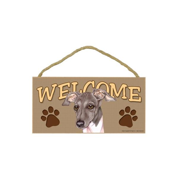 お家に帰ると、大好きなイタリアン・グレーハウンドが♪☆WELCOME☆お部屋や玄関に飾るのにちょうどいい大きさです。板の厚みも約7ミリありしっかししています。プリント部分は、壁紙のような厚みのあるしっかりとした紙にDOGプリントしたものをボ...