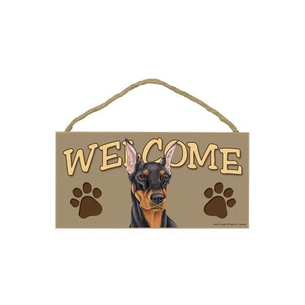 お家に帰ると、大好きなドーベルマンが♪☆WELCOME☆お部屋や玄関に飾るのにちょうどいい大きさです。板の厚みも約7ミリありしっかししています。プリント部分は、壁紙のような厚みのあるしっかりとした紙にDOGプリントしたものをボードに接着加工...