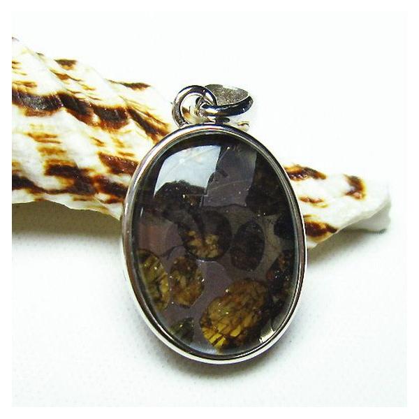 ■商品名：パラサイト隕石 かんらん石  ペンダント  ■商品ID：t453-2468 ■商品重量：約 3.7g ■商品サイズ：  高約:16mm   横約:12mm  厚約:5mm