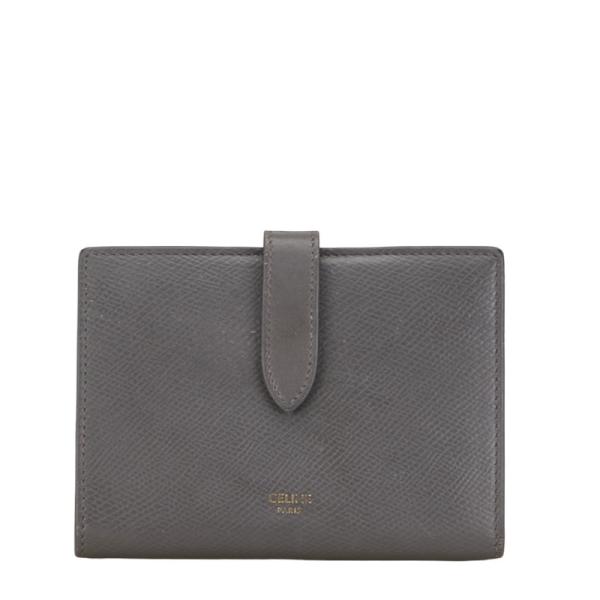 CELINE セリーヌ ラージ ストラップウォレット 長財布 グレー CELINE セリーヌ ラージ ストラップウォレット 長財布 グレー